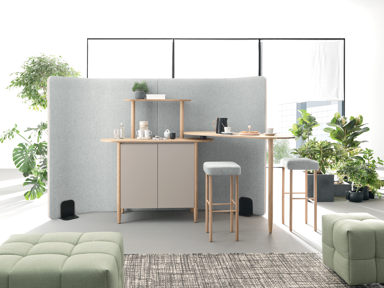 Kitchenette de cafétéria - Mobilier de coworking COOKIE