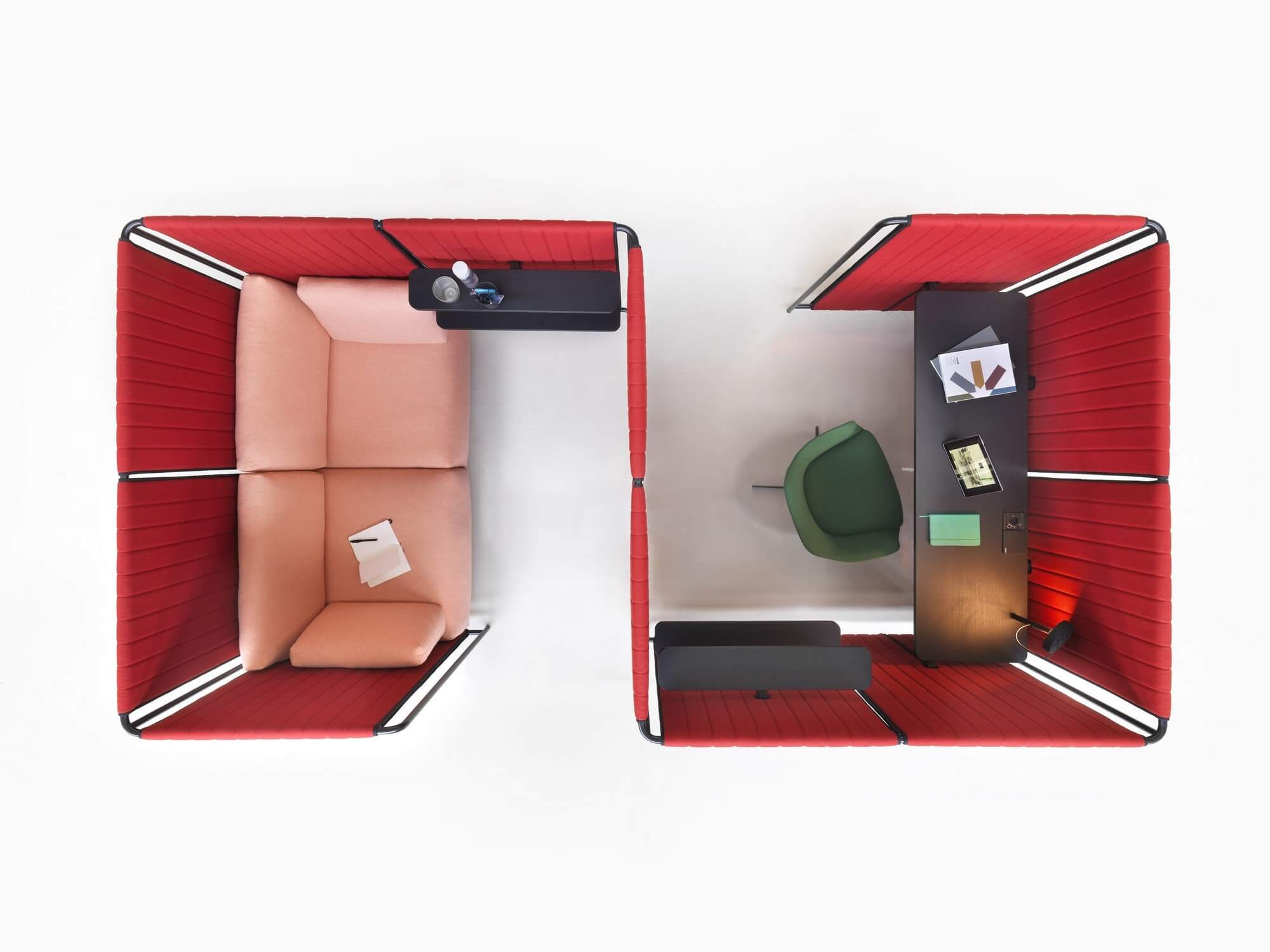 Bureau acoustique mobile PARAVENT pour les open spaces modulables.