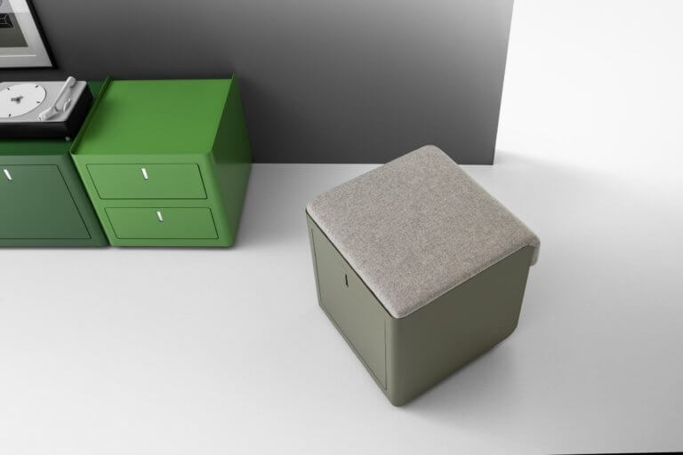 Caisson de bureau coloré design et vintage