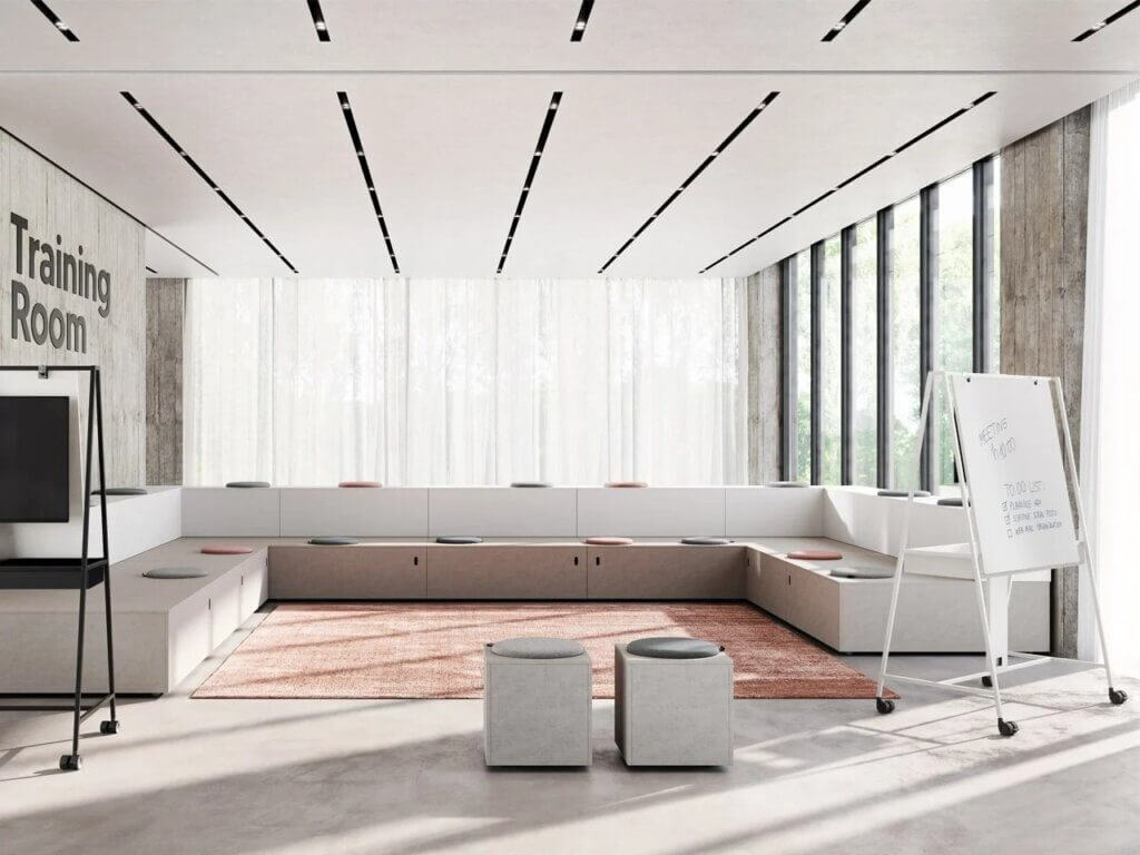 Gradins modulables pour les bureaux et espaces de coworking