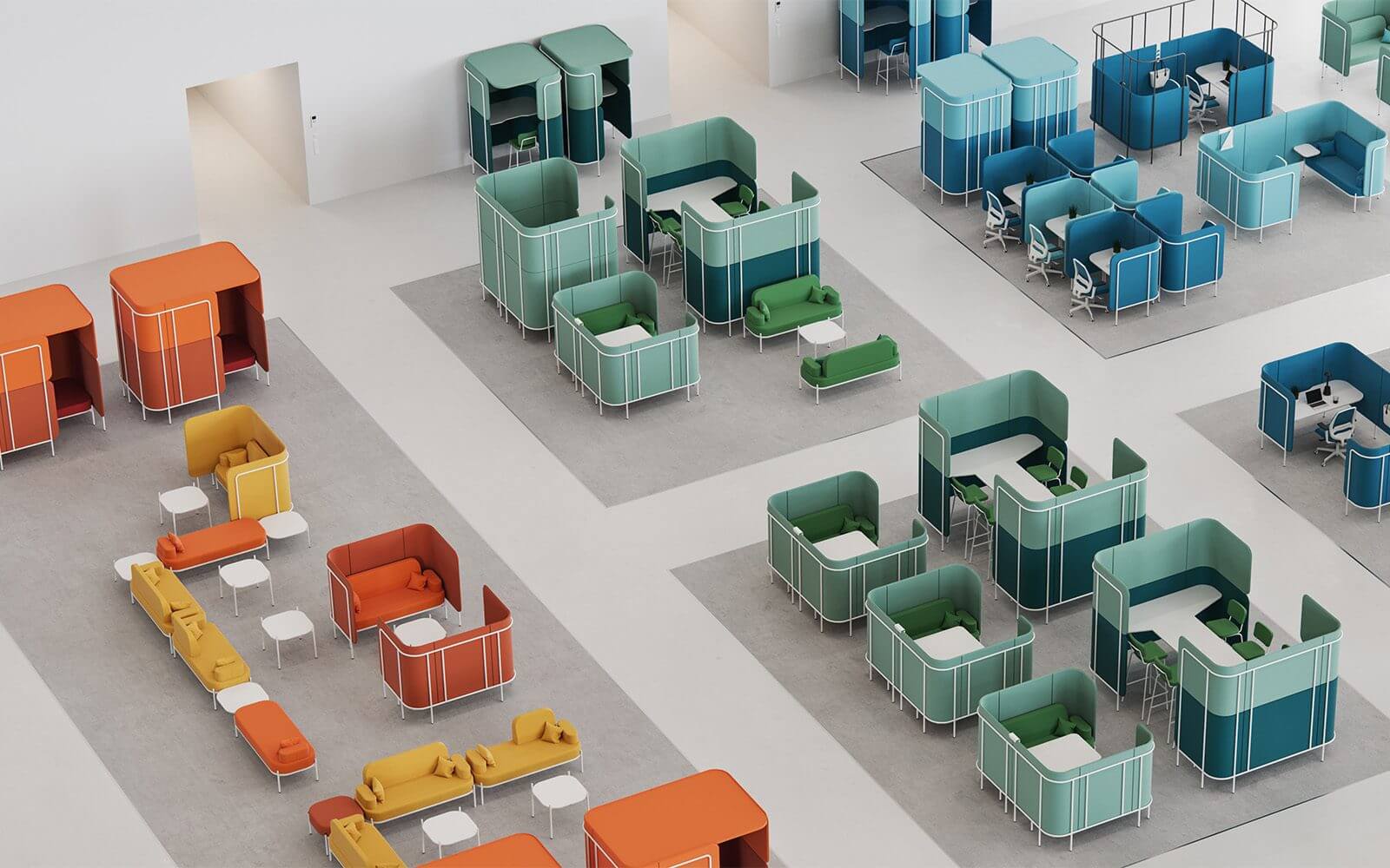 Bureau acoustique modulable PARAVENT pour les open spaces