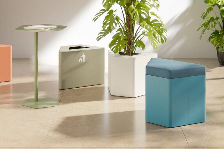 Poubelle multifonction pour aménager des zones d'accueil design