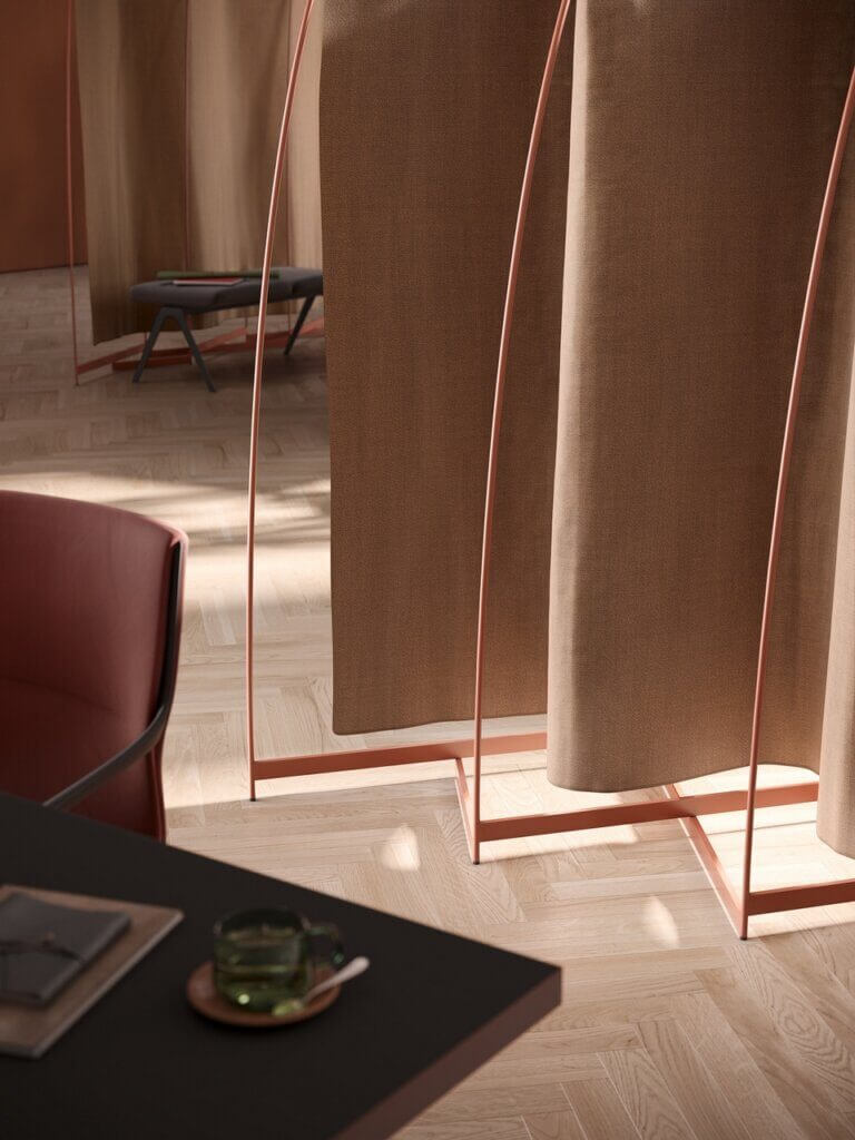 FOILD est une cloison de séparation d'espace design et pliable