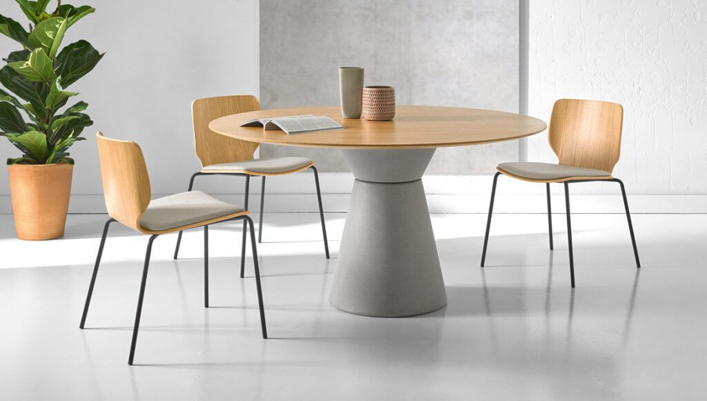 Table de réunion ronde design, grand format de 8 à 10 personnes.